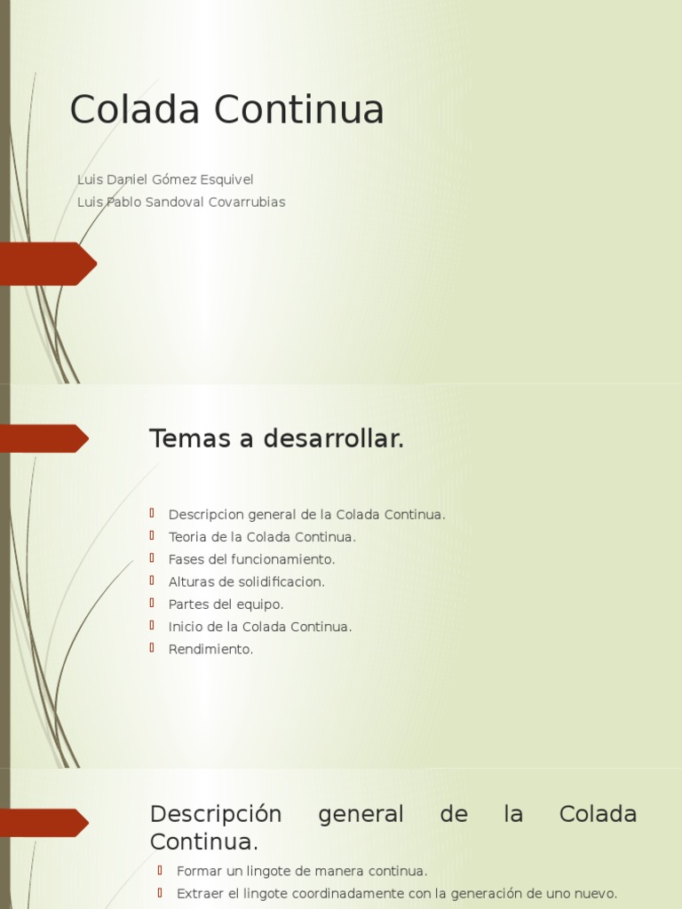 Colada Continua | PDF | Congelación | Acero