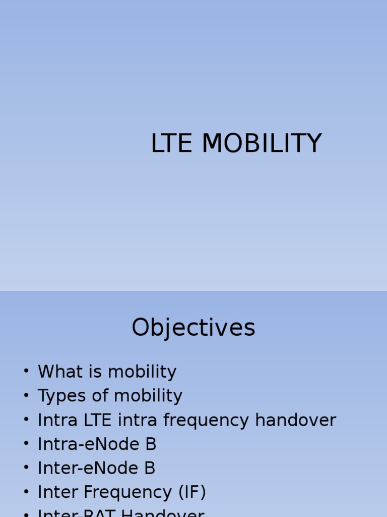 LTE Mobility | PDF | Lte (Telecommunication) | Telecommunications ...
