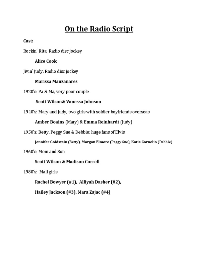 On The Radio Script | PDF | Elvis Presley | Leisure