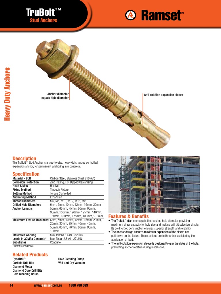 Mechanical Anchoring TruBolt | PDF | Drill | Screw