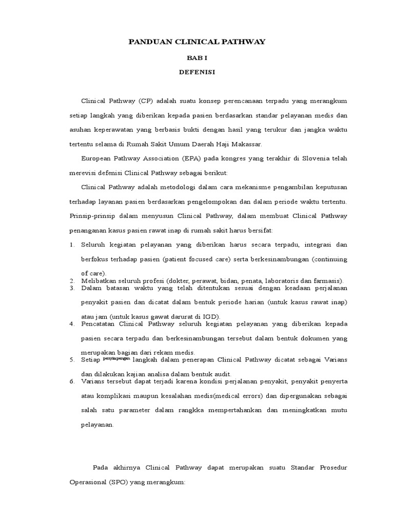 Panduan Clinical Pathway | PDF