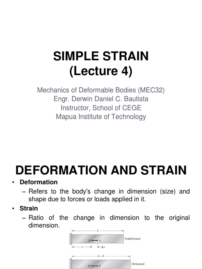 4. Simple Strain.pdf | Yield (Engineering) | Deformation (Mechanics)