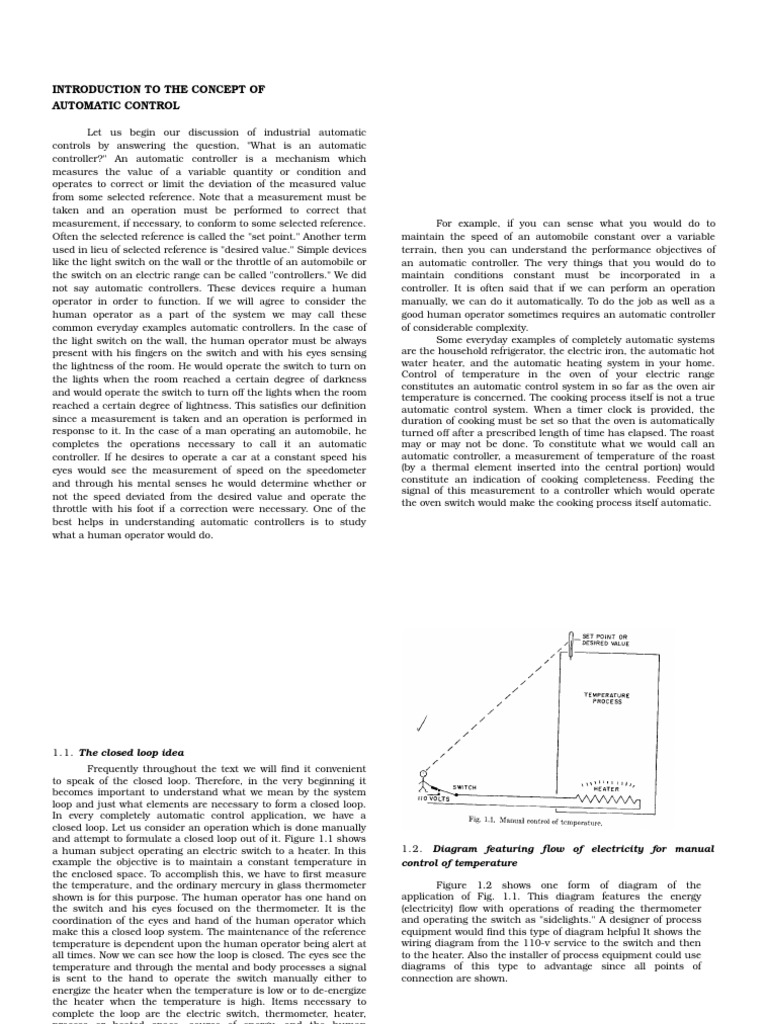 INTRO TO AUTOMATIC CONTROL SYSTEMS | PDF | Thermometer | Switch