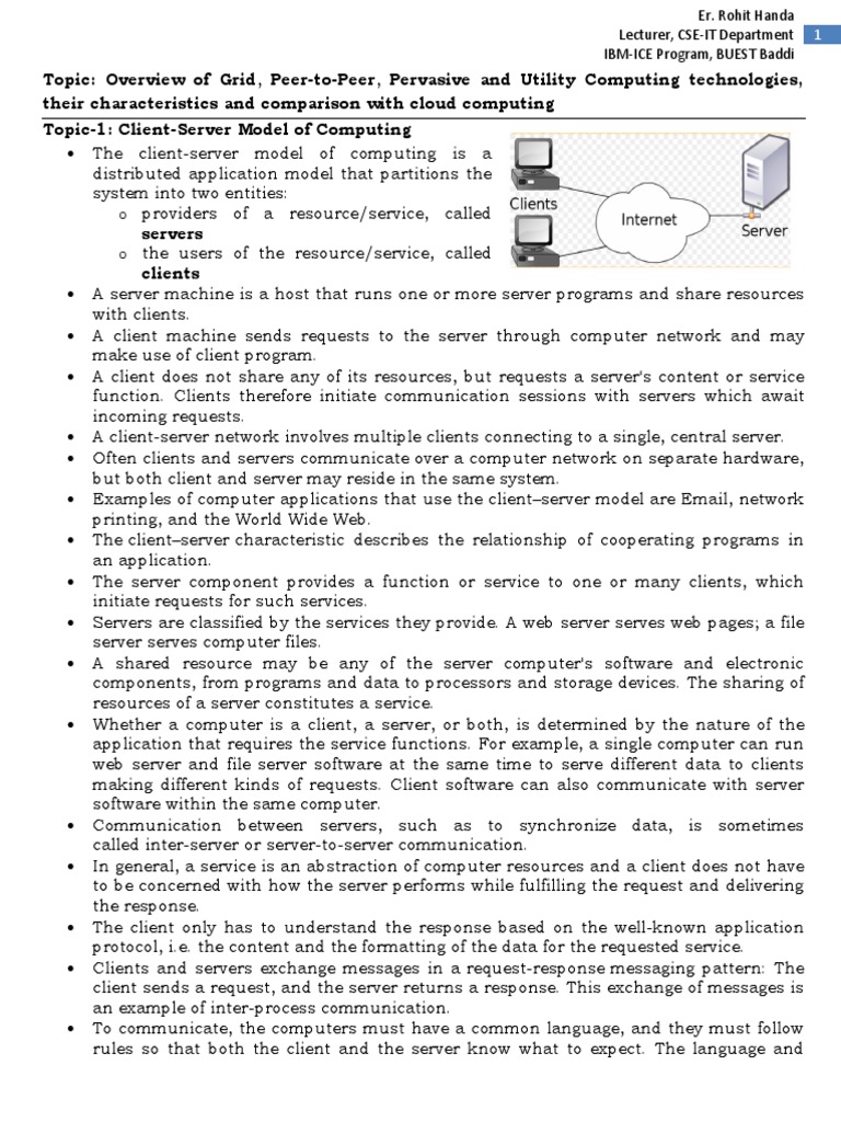 Cloud Computing Unit 2 A Pdf Computer Cluster Peer To Peer
