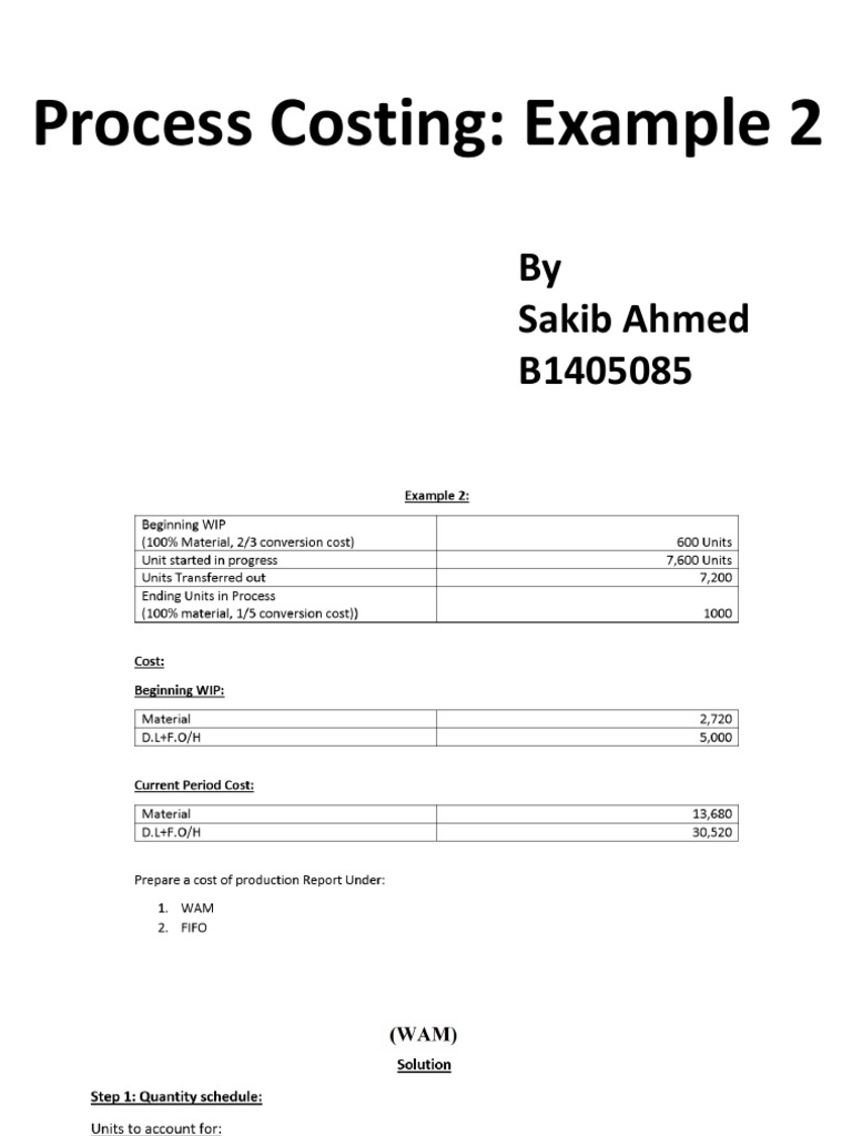Process Costing Example 2 | PDF