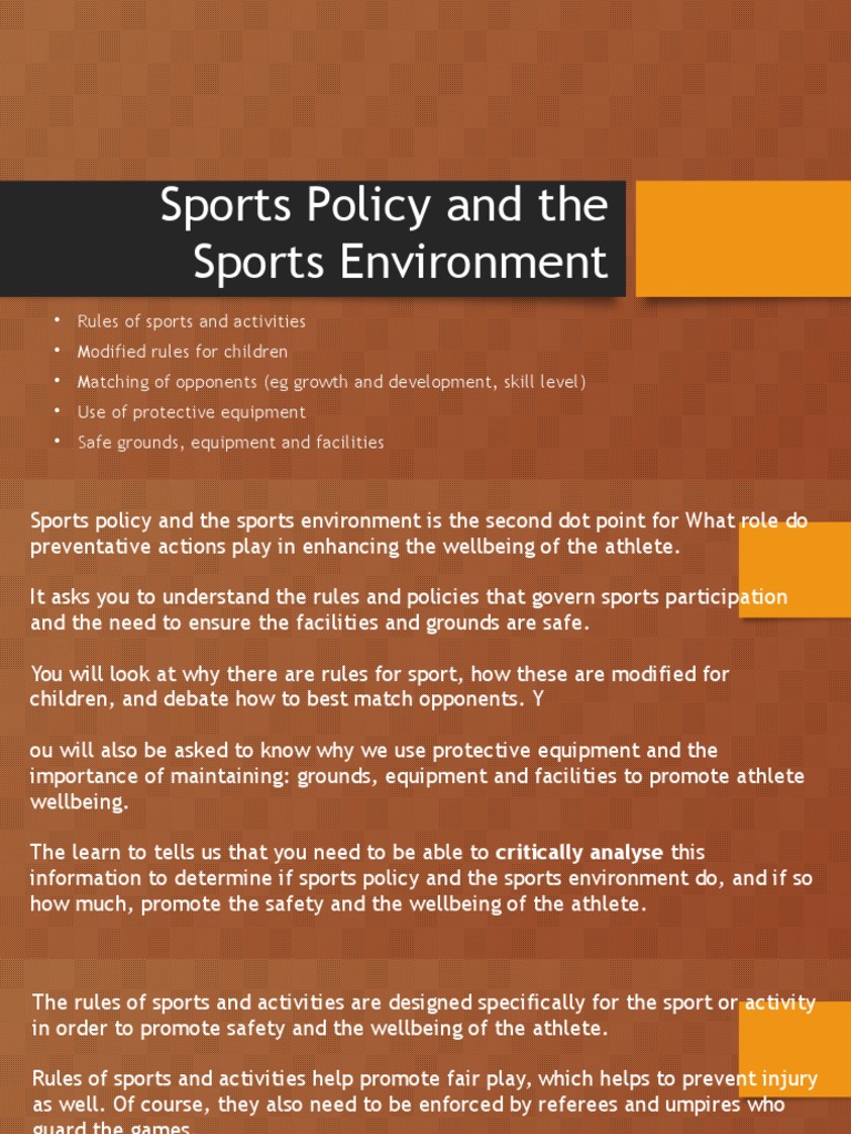 Sports Policy and The Sports Environment | PDF | Sports | Referee