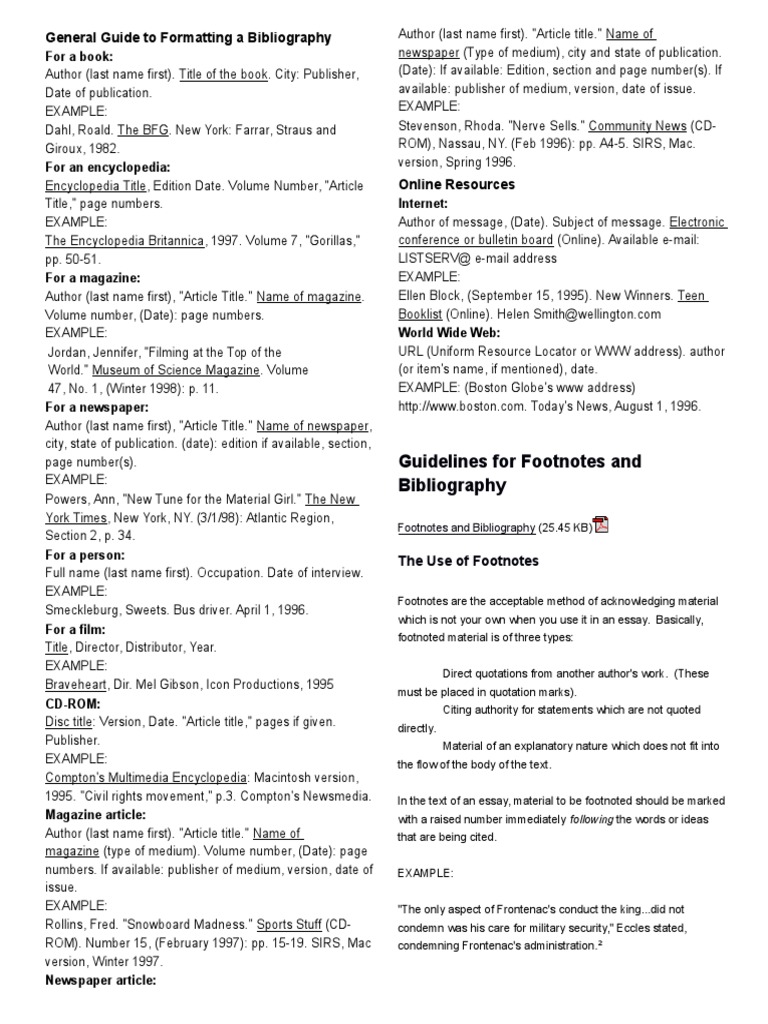 Bibliography Formatting Guide | PDF | Note (Typography) | World Wide Web