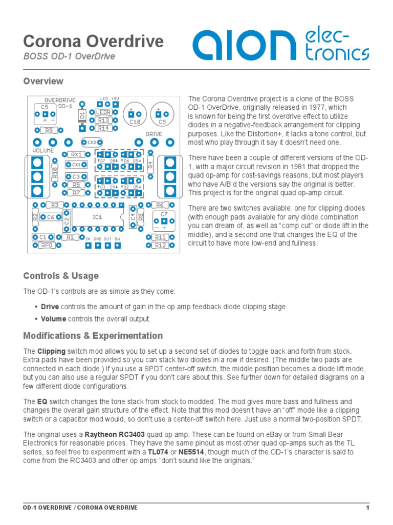 Aion Corona Od1 Documentation | PDF | Printed Circuit Board ...