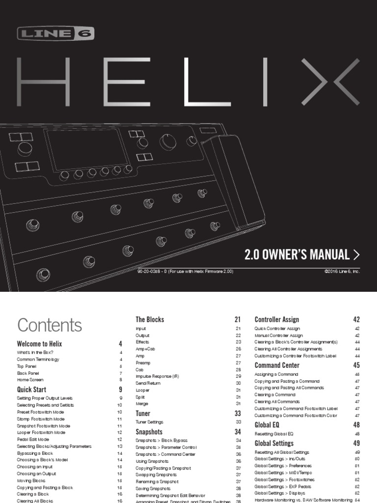 Helix 2.0 Owners Manual - Rev D - English PDF | PDF | Microphone ...