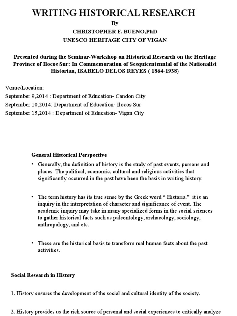 Historical Research in Vigan, Philippines | PDF | Sociology | Anthropology