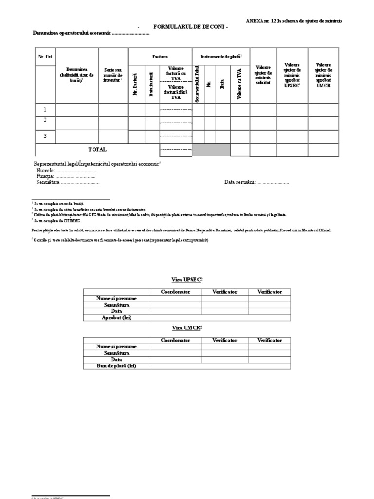 Anexa12 Formular Decont | PDF