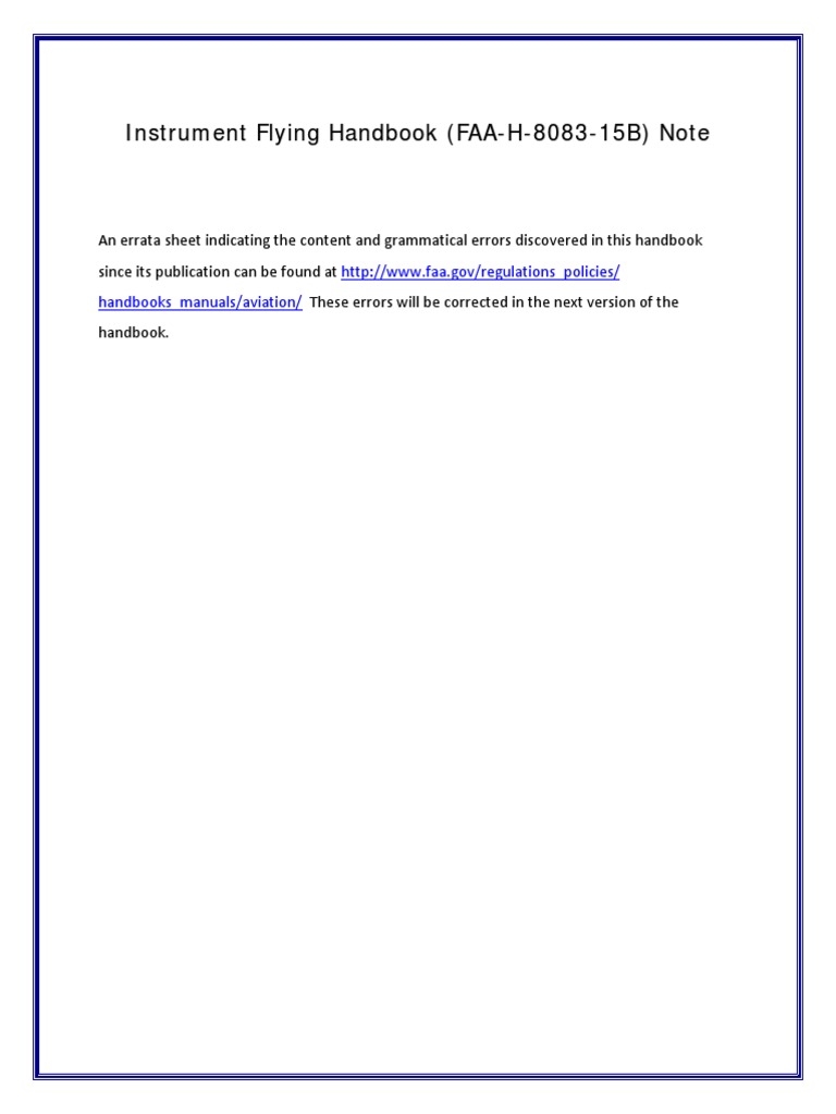 FAA Instrument Flying Handbook Overview | PDF | Air Traffic Control ...