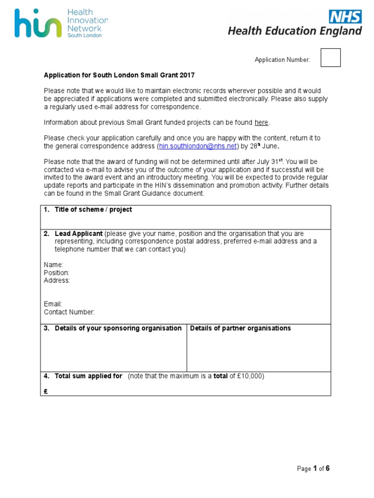 Small Grants Application Form 2017 v3 | PDF | Employment | Email Address
