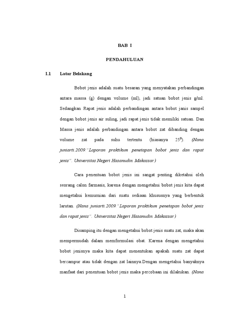 Penetapan Bobot Jenis | PDF