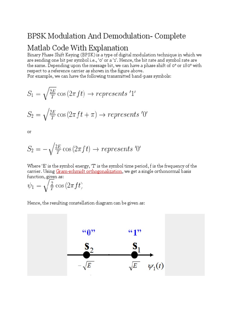 BPSK Modulation: MATLAB Guide | PDF | Modulation | Physical Layer Protocols