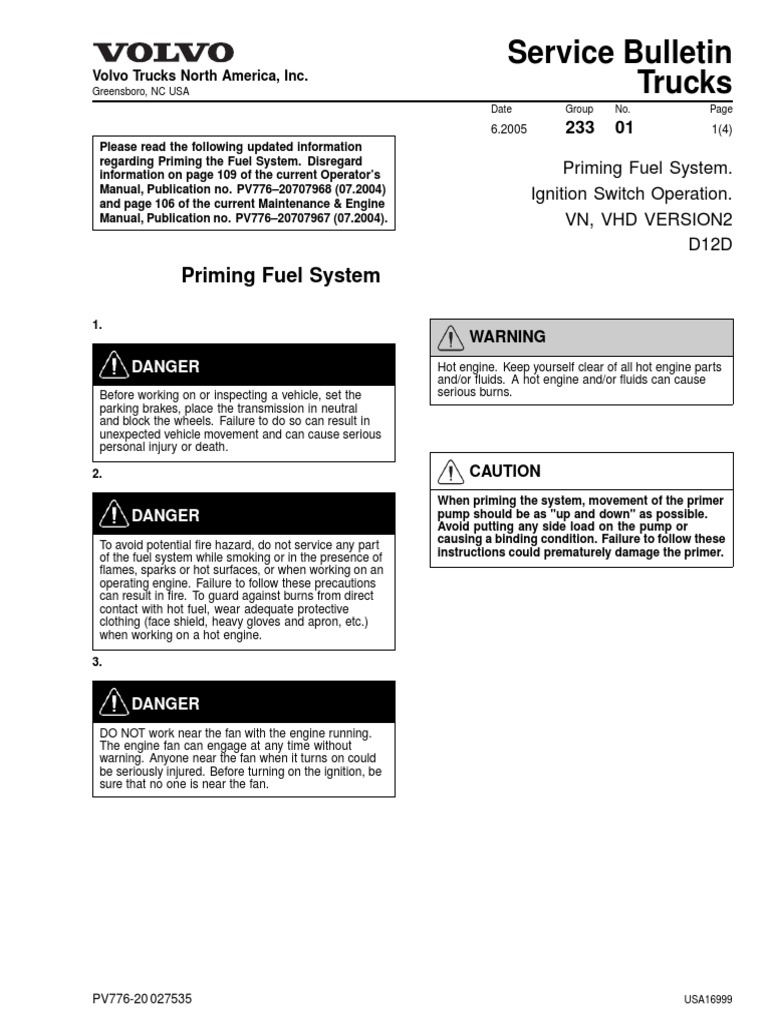 Priming Fuel System | PDF | Truck | Ignition System