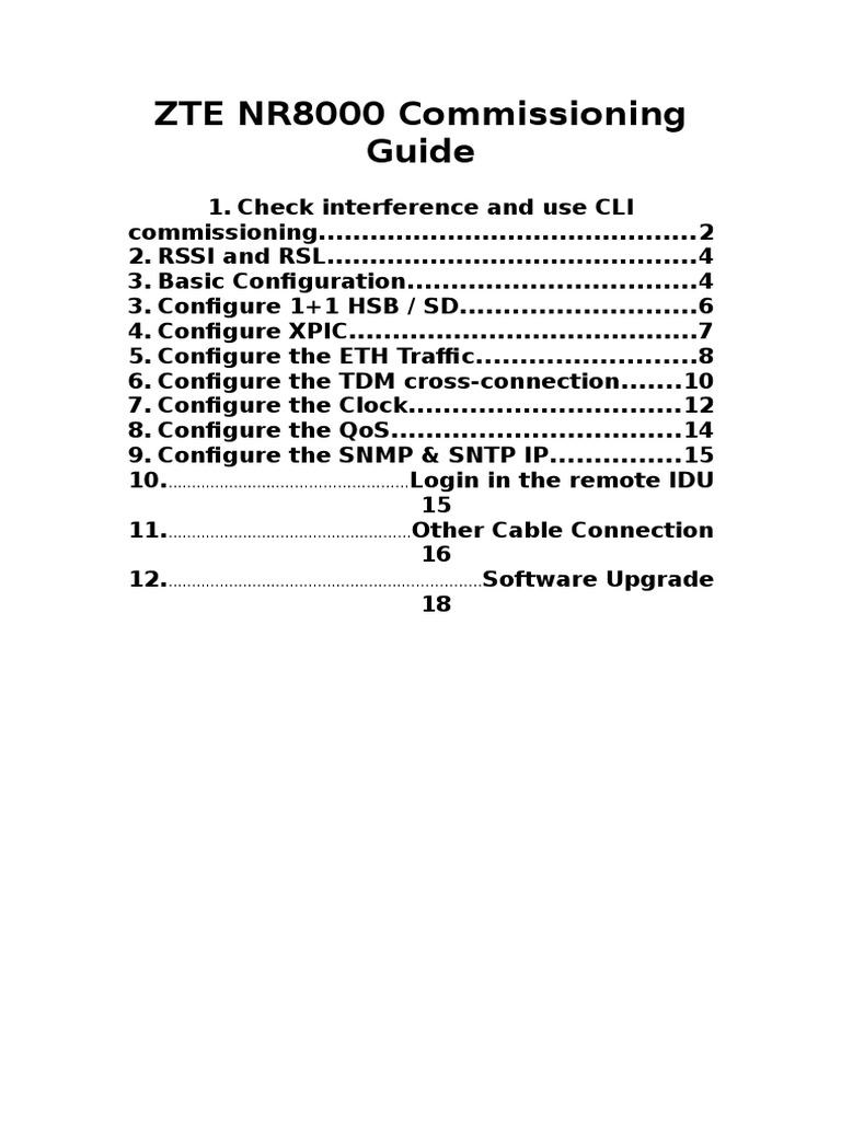 ZTE NR8000 MW Commissioning Guide-V20170113 Vietnamese | PDF