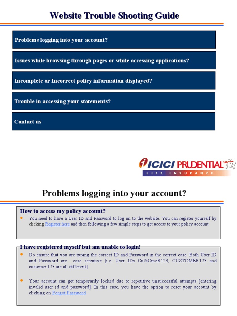 IPRU Login Troubleshooting Guide | PDF | Password | Receipt
