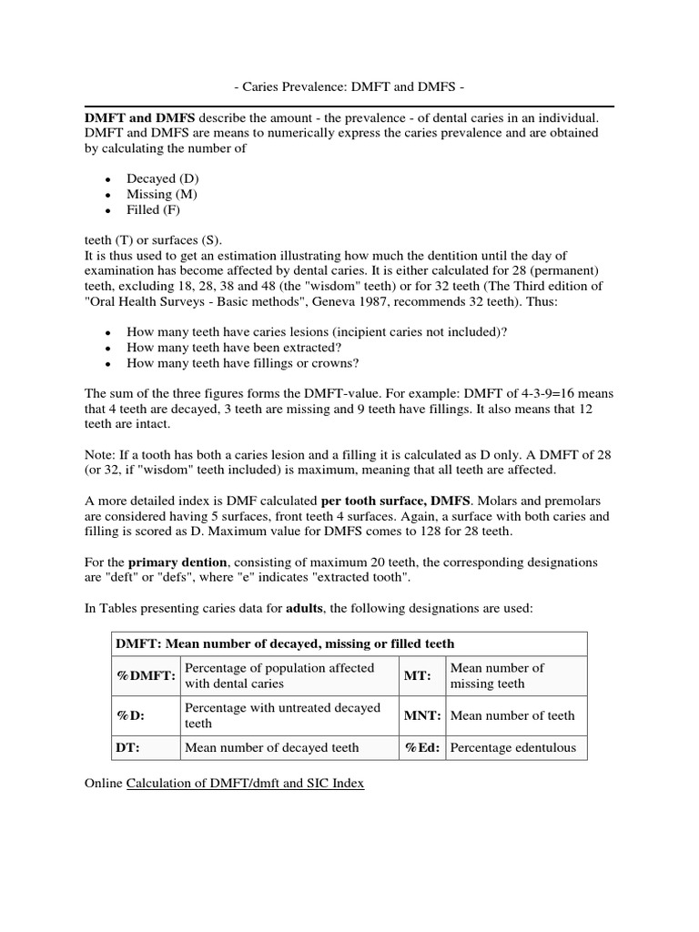 DMFT Penilaian Karies Gigi | PDF