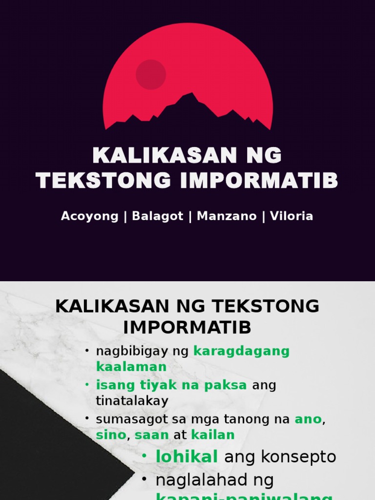 Kalikasan NG Tekstong Impormatib | PDF