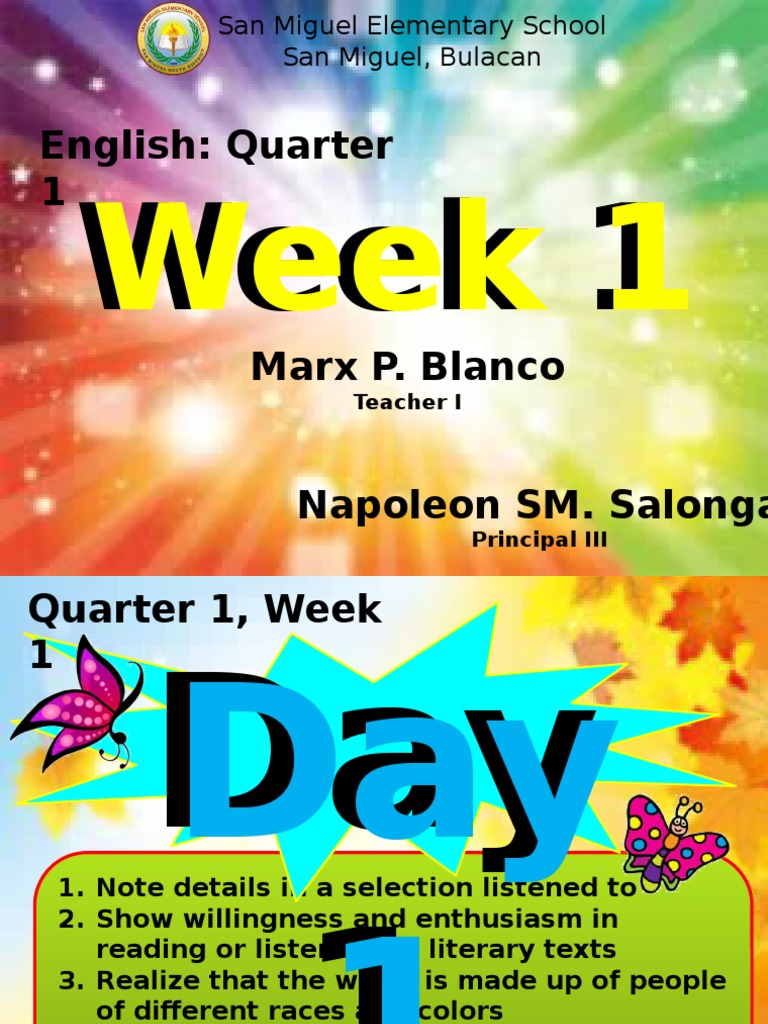 Quarter 1 Week 1 English | PDF | Plural | Linguistics