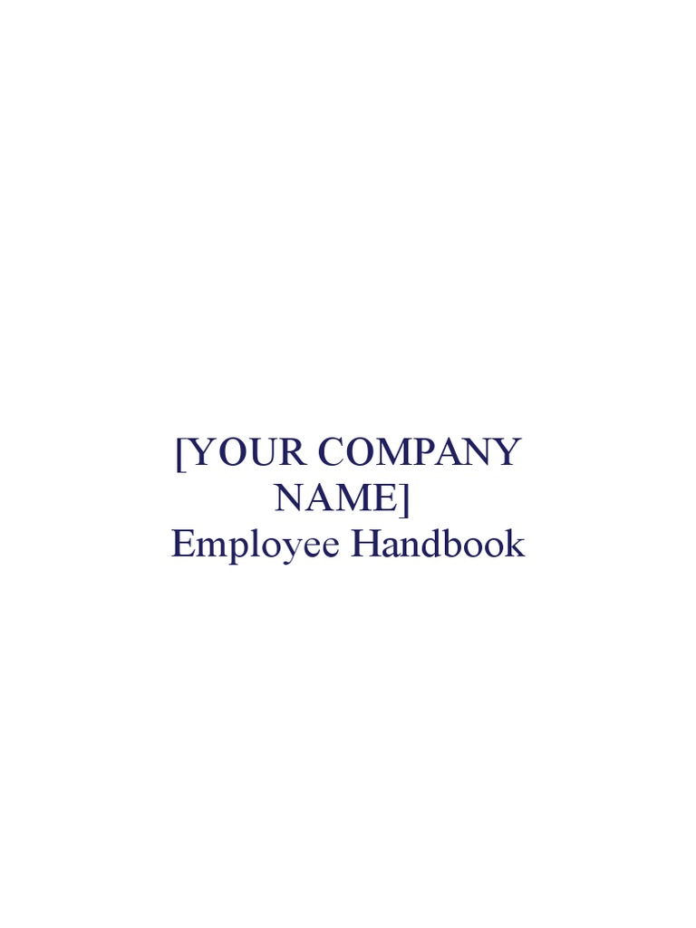 Employee Handbook Template | PDF | Overtime | At Will Employment