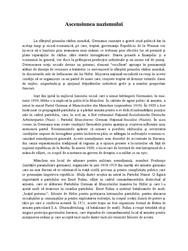 Ascensiunea Nazismului | PDF