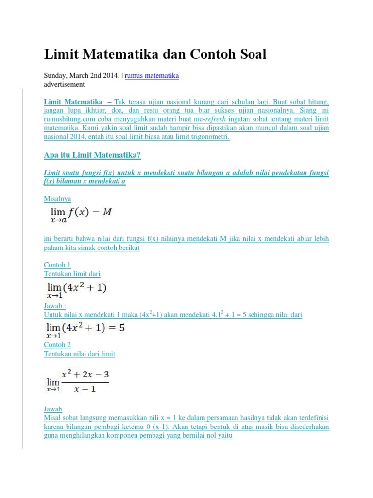 Understanding Mathematical Limits and Examples | PDF