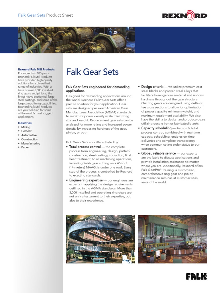 Falk Gear Sets: Product Sheet | Download Free PDF | Scheduling ...