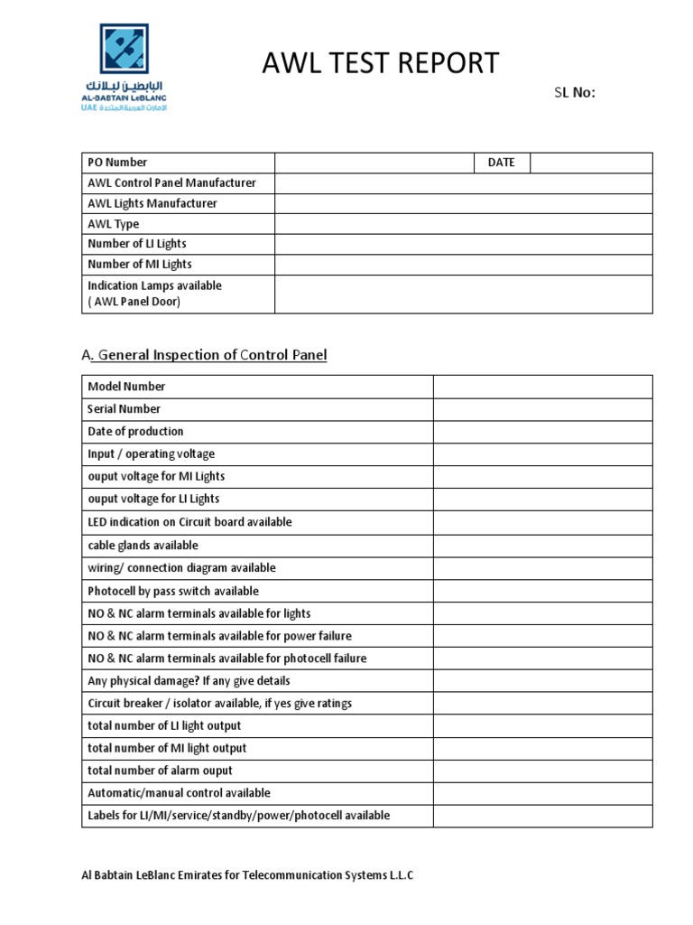 AWL Test Report | Electrical Wiring | Switch