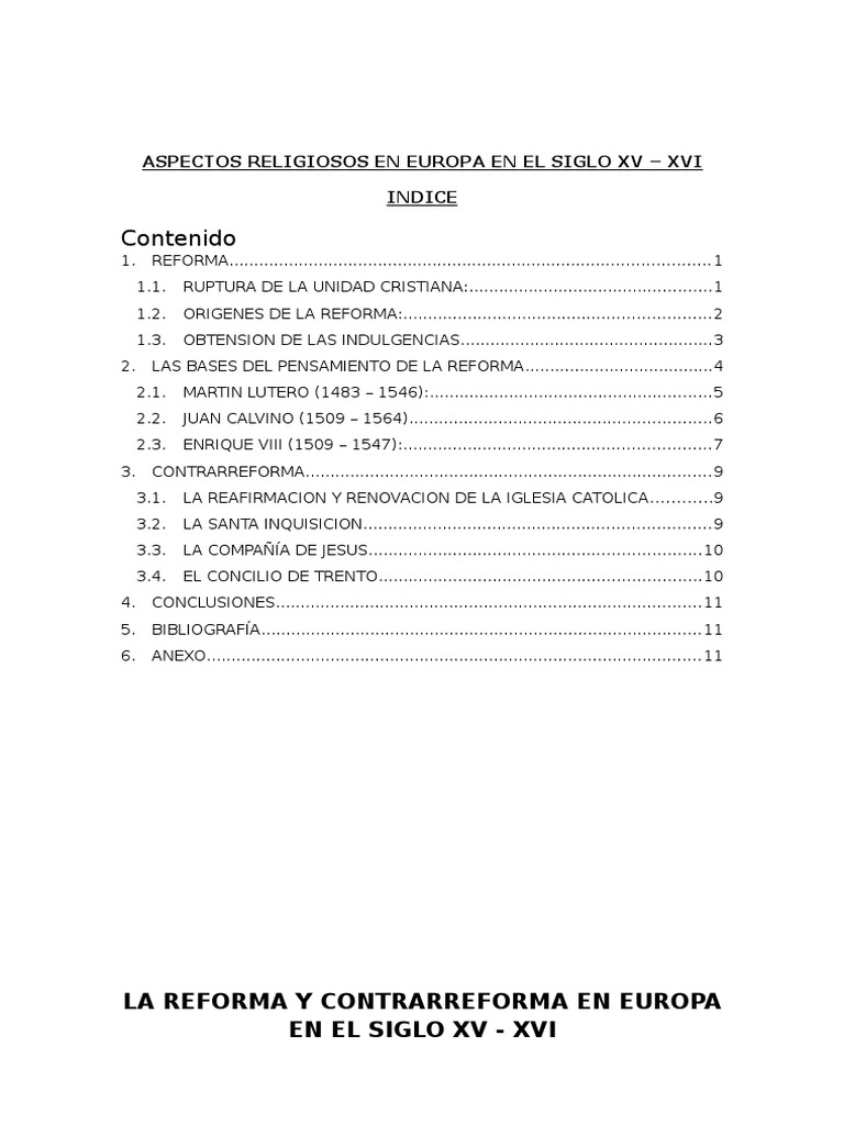 Aspectos Religiosos en Europa en El Siglo XV | PDF | protestantismo ...