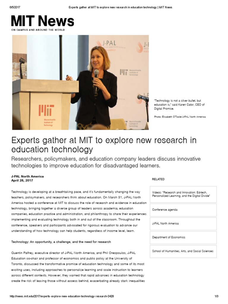 MIT Conference on EdTech Research | PDF | Massachusetts Institute Of ...