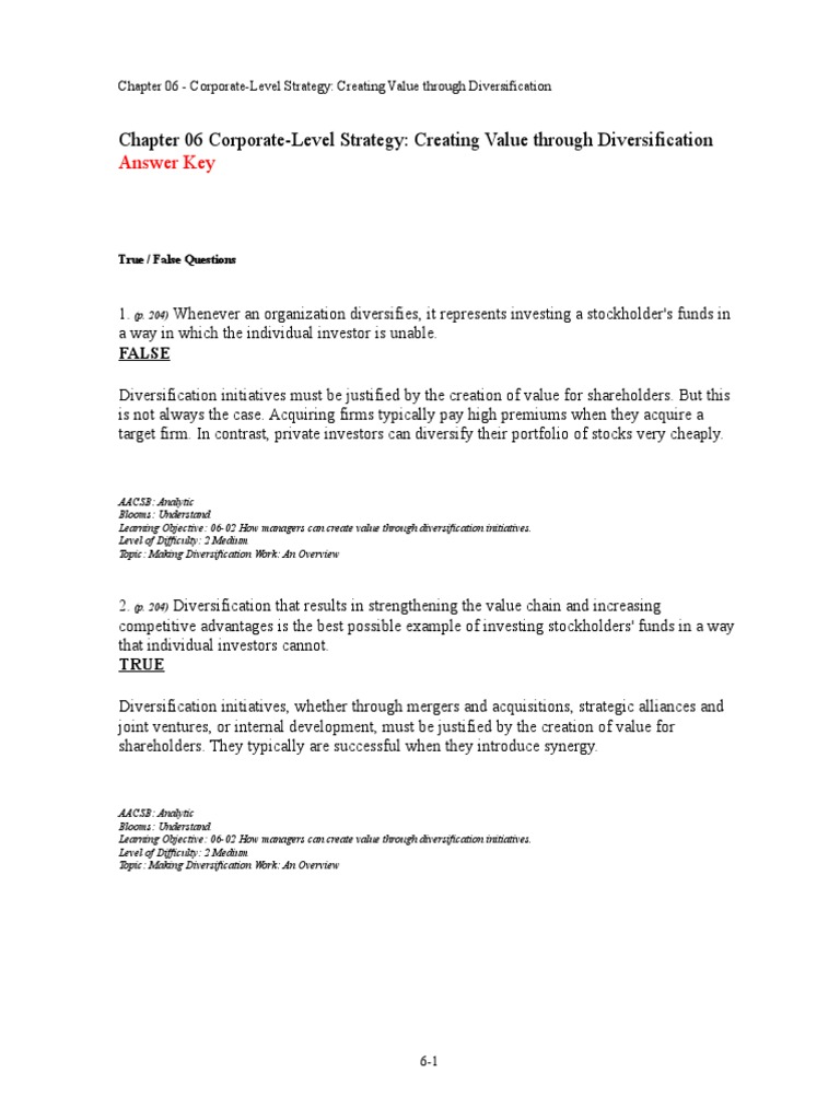 Chap 006 | PDF | Strategic Management | Mergers And Acquisitions