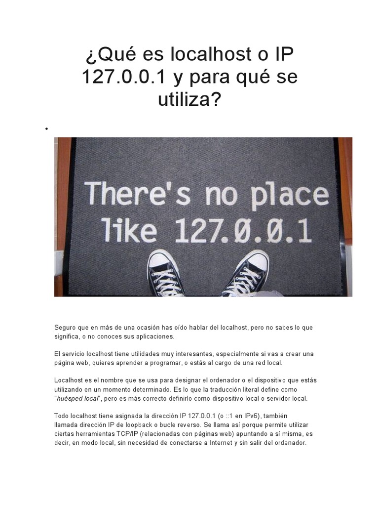 Qué Es Localhost o IP 127.0.0.1 | PDF | Servidor web | Internet y web