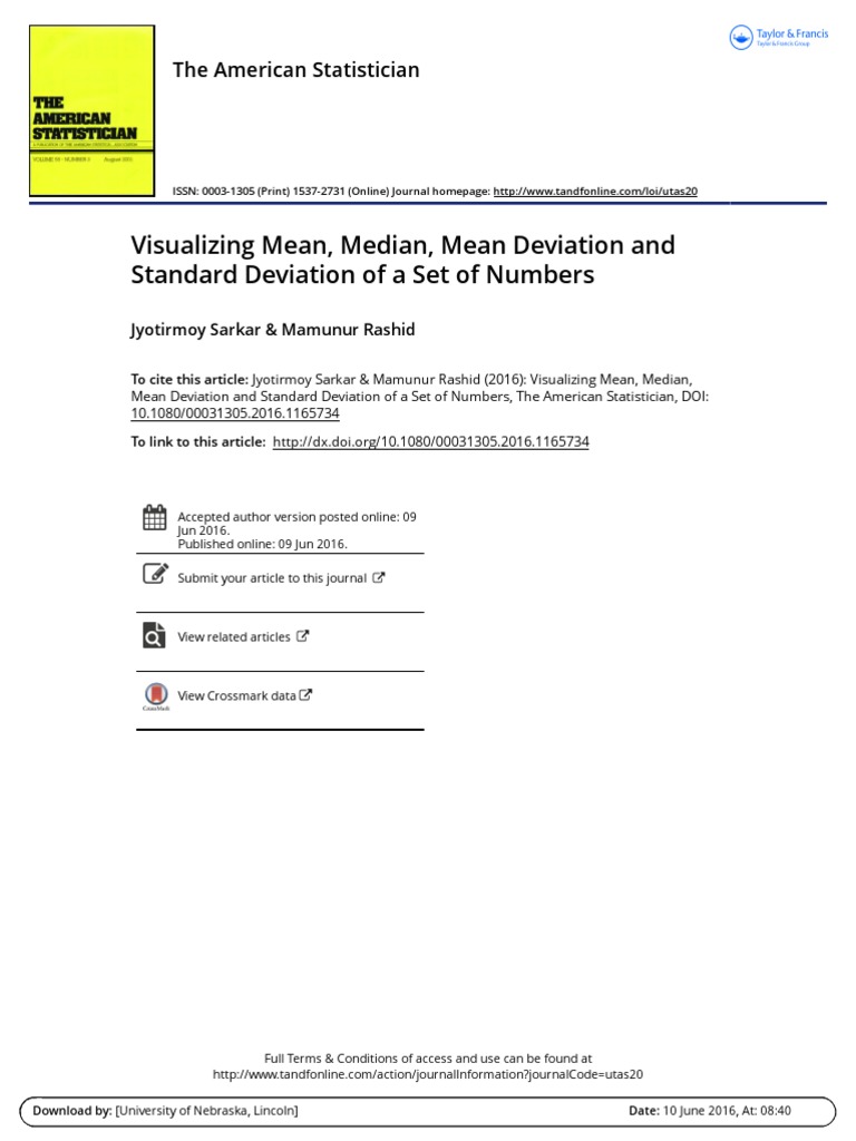 Visualizing Mean Median Mean Deviation, and Standard Deviation of A Set ...