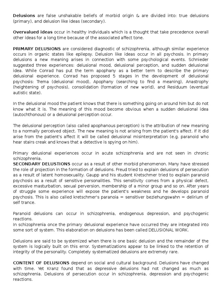 Delusion Fish BRF | PDF | Delusion | Paranoia