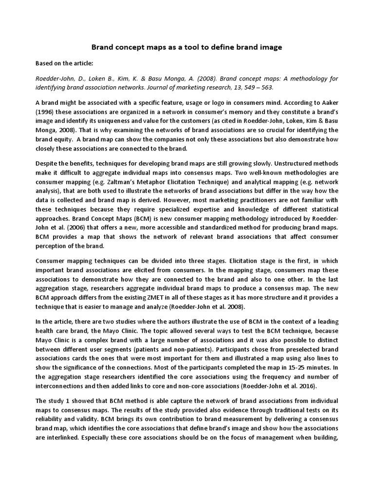 Introducing Brand Concept Map BCM | PDF | Brand | Cognition