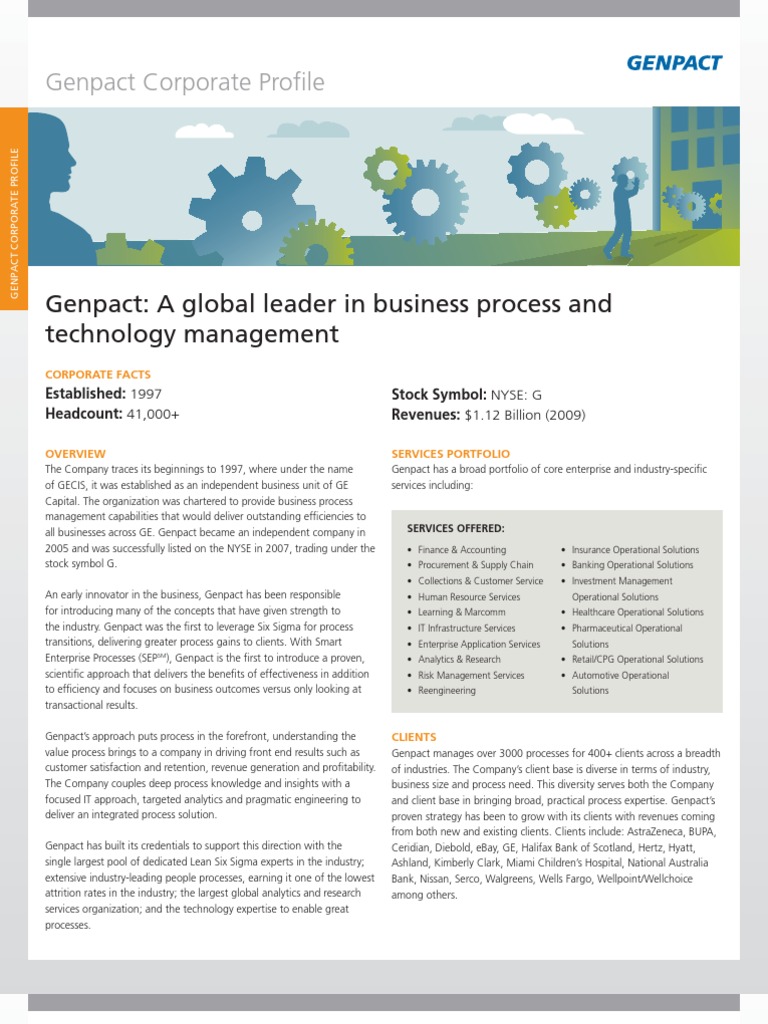 Genpact Factsheet | PDF | General Electric | Business Process