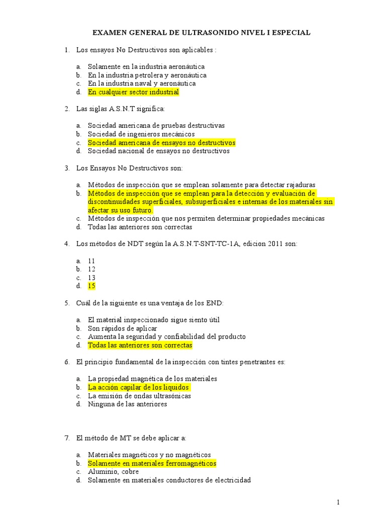 Examen General de Ut I Especial Revisar RP | PDF | Olas | Pruebas no ...
