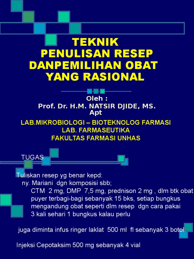 Panduan Penulisan Resep Dokter Rasional | PDF