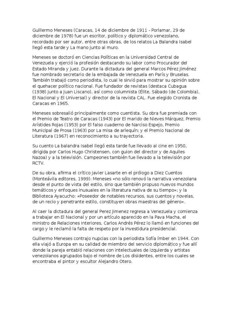 Guillermo Meneses | PDF | Política (general) | Personas