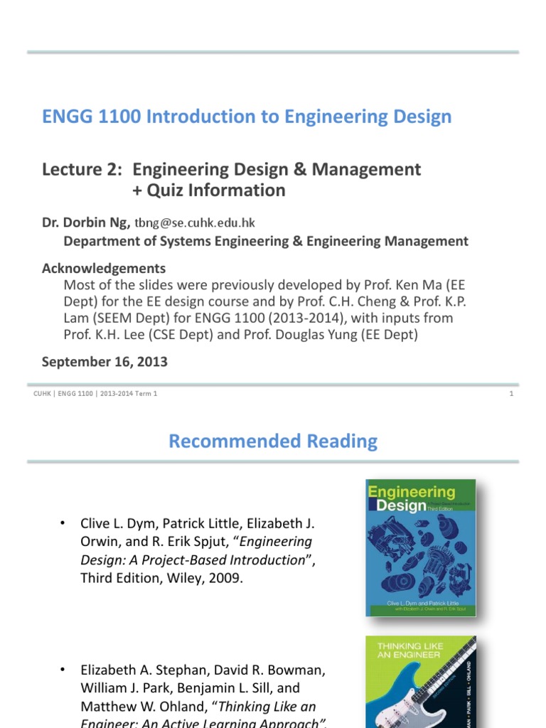 ENGG 1100 Introduction To Engineering Design | PDF | 3 D Printing ...
