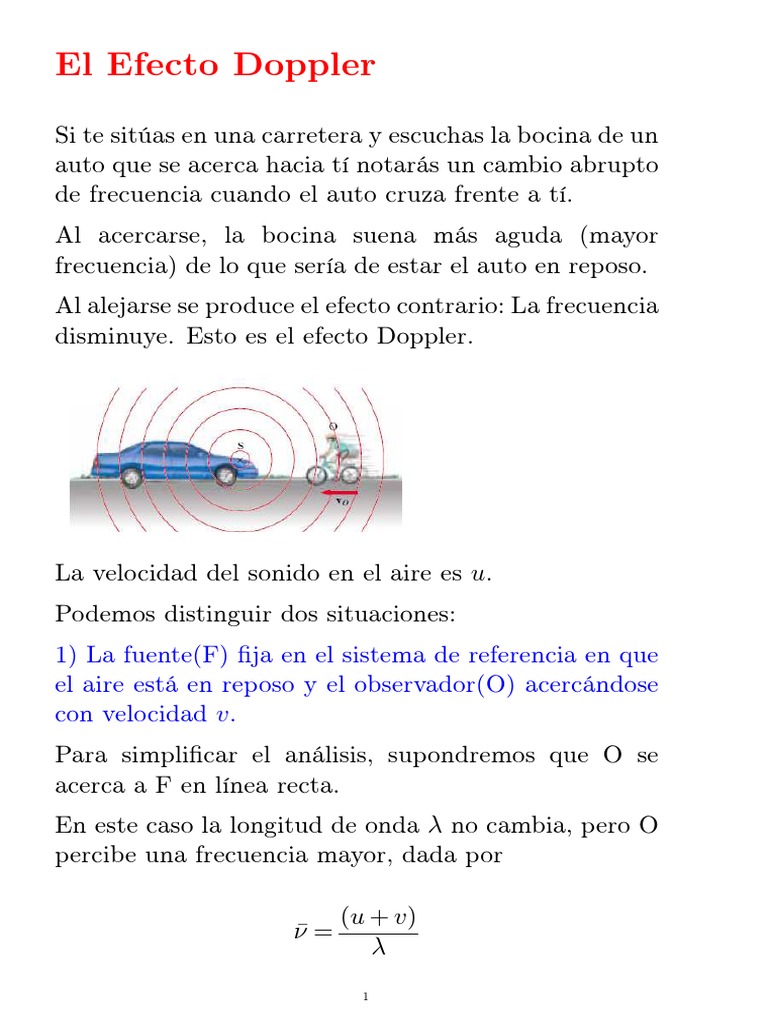 Doppler PDF | PDF | Efecto Doppler | Frecuencia