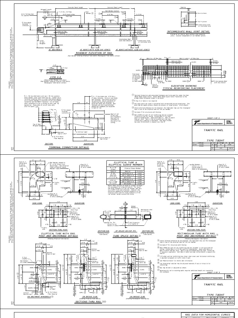 TxDOT T80HT Traffic Rail Details | PDF | Track (Rail Transport) | Screw