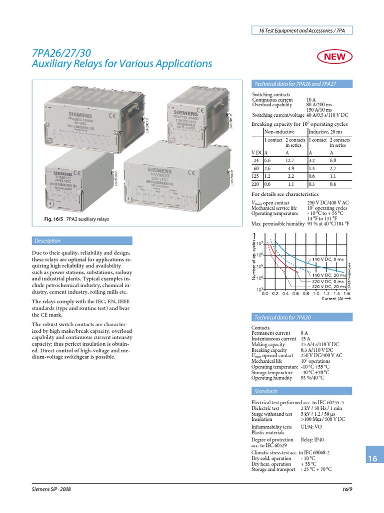 Siemens 7PA Relay Technical Data | PDF | Hertz | Relay