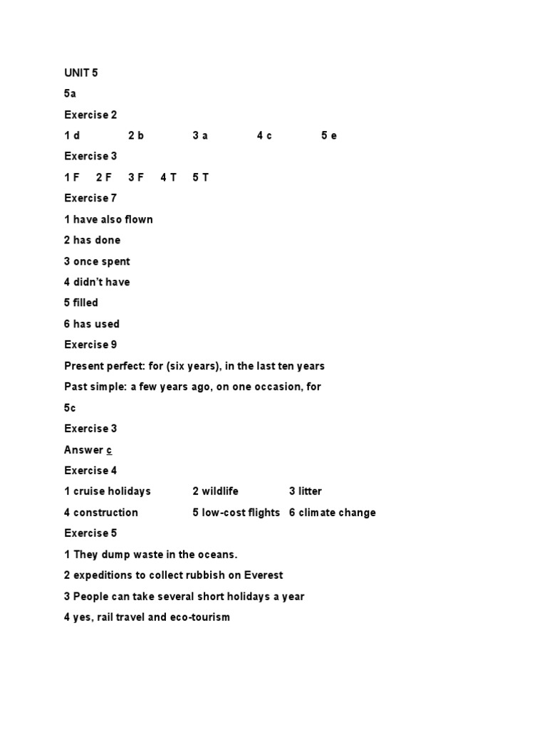 Life Intermediate Unit 5 Answers | PDF | Science & Mathematics ...
