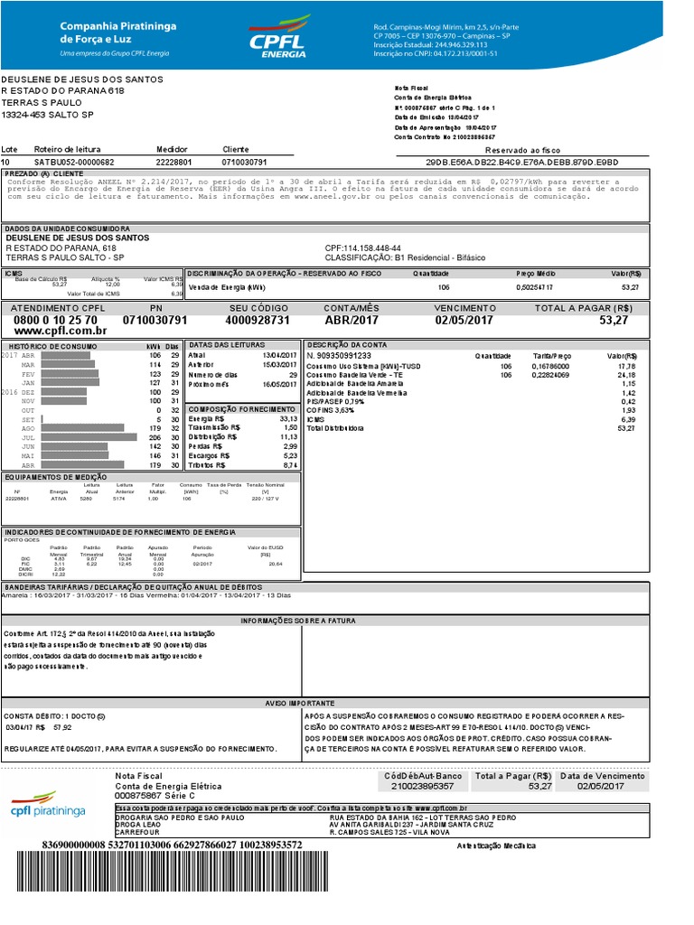 Conta de Luz | PDF | Universo físico | Brasil