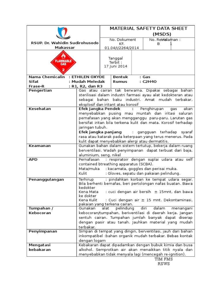 Contoh Halaman MSDS | PDF