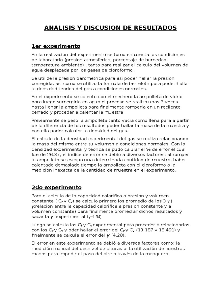 Analisis y Discusion de Resultados | PDF