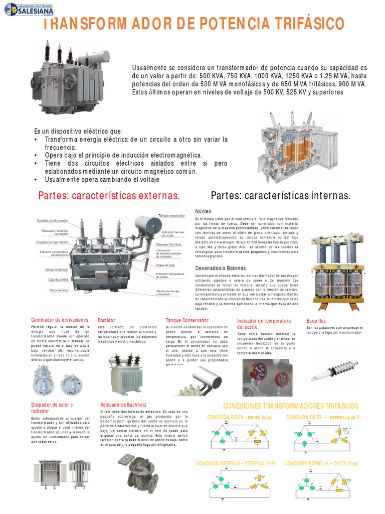 Transformador de Potencia Trifásico | PDF | Transformador | Inductor Transformador de Potencia Trifásico | PDF | Transformador | Inductor